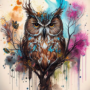 Abstract Paintings Of Owls
