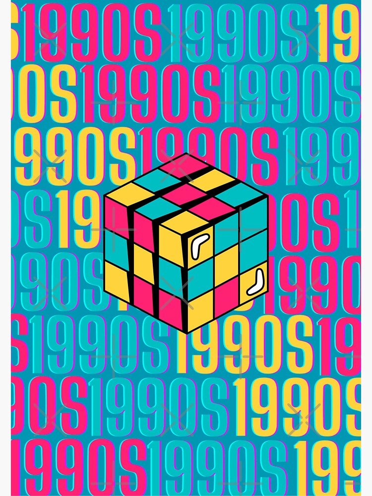 "1990s retro design 6 - Teal Background" Sticker for Sale by ...