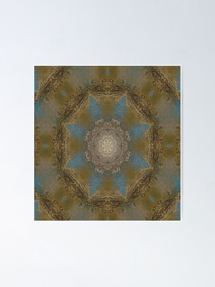 "Golden Textures Elegant Turquoise Mandela" Poster for Sale by ...