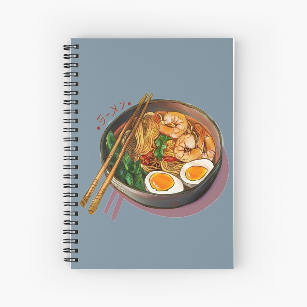 "Japanses Ramen Noodles Bowl" Spiral Notebook for Sale by Wieskunde ...