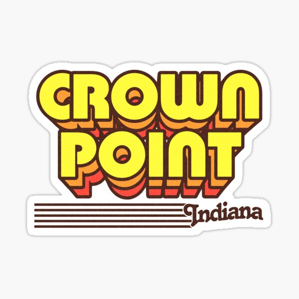 "Crown Point, Indiana | Retro Stripes" Sticker by retroready | Redbubble
