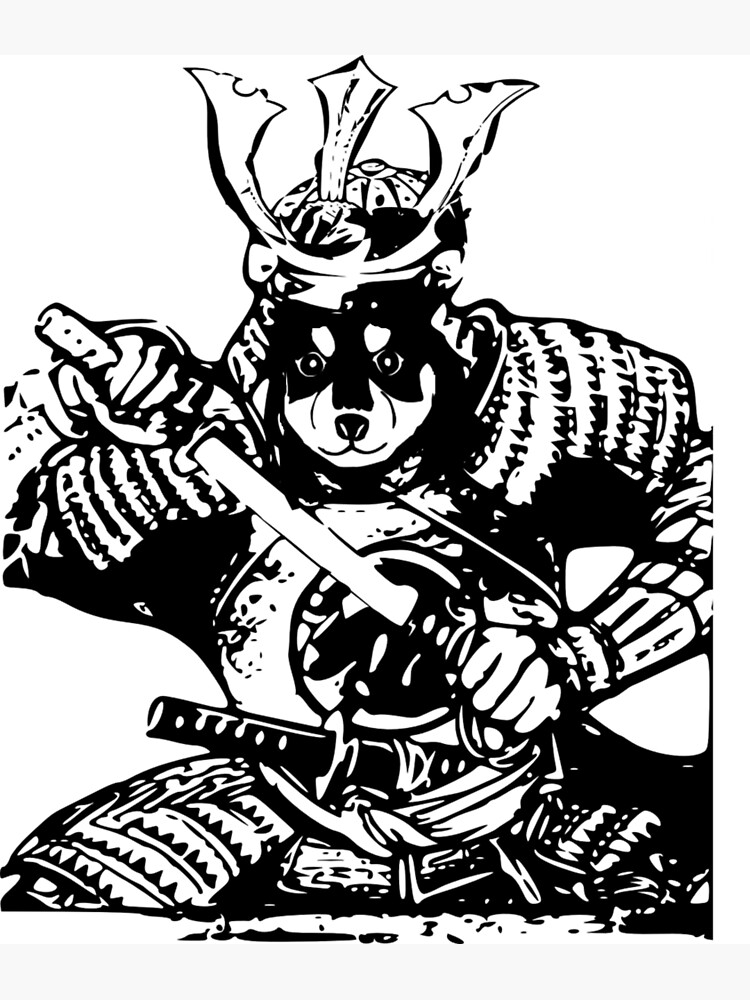 "Shiba Inu Samurai" Art Print by thedangernoodle | Redbubble