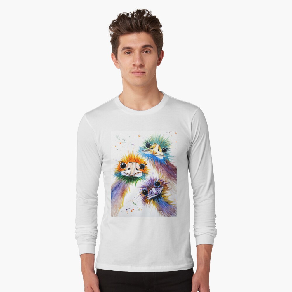 "Funky Emu Bird Trio" Art Board Print for Sale by Marjansart | Redbubble