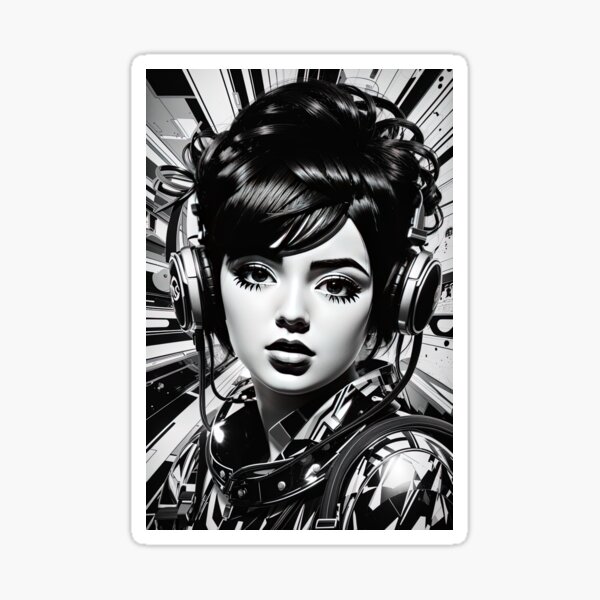 "Mod Go-Go Girl" Sticker for Sale by retro-typo | Redbubble