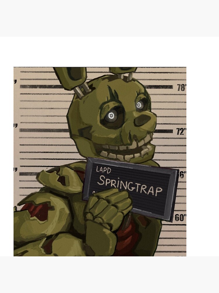 "springtrap mugshot" Pin for Sale by archooopy | Redbubble