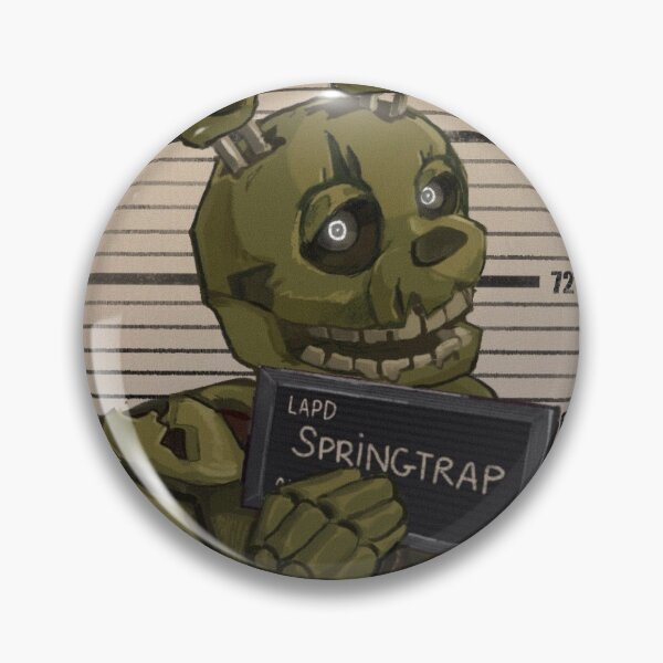 "springtrap mugshot" Pin for Sale by archooopy | Redbubble