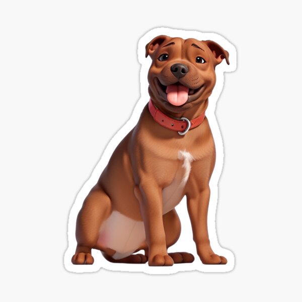 "Staffordshire bull terrier animated in 3D style" Sticker by ...
