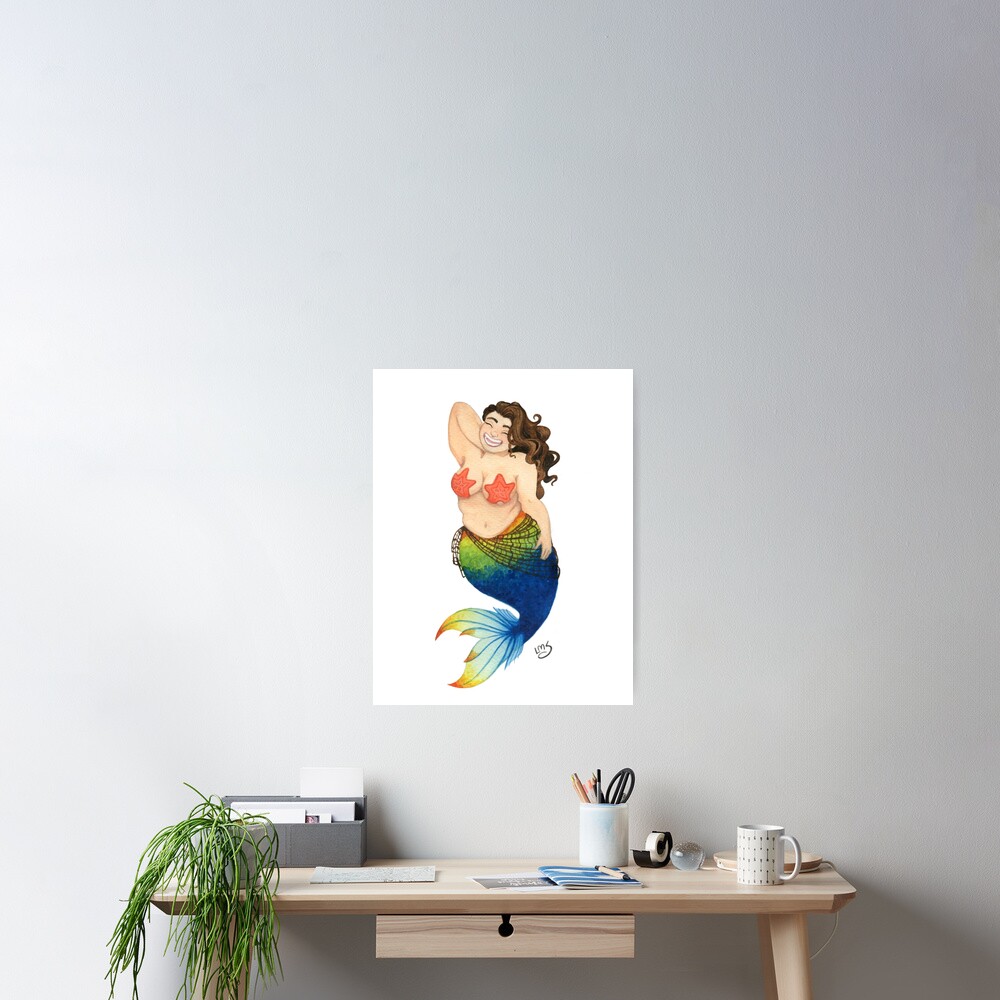 "Plus Sized Mermaid" Art Print for Sale by Anywhowhatsit | Redbubble