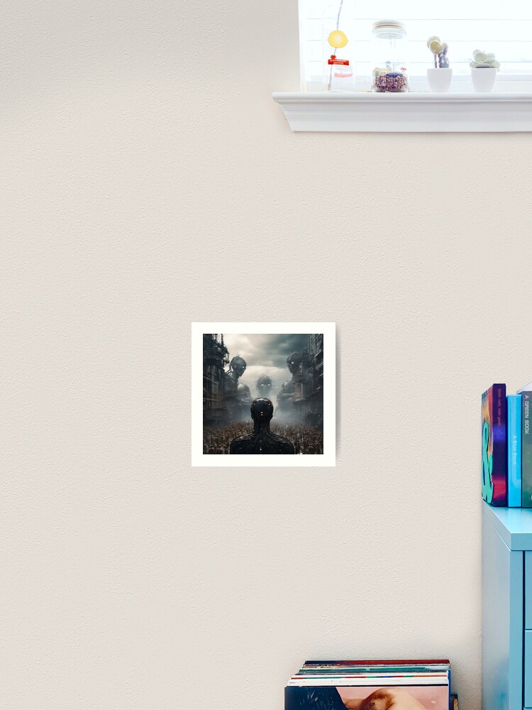 "Dystopian Nightmare - AI Ruled World of Human Struggle" Art Print for ...