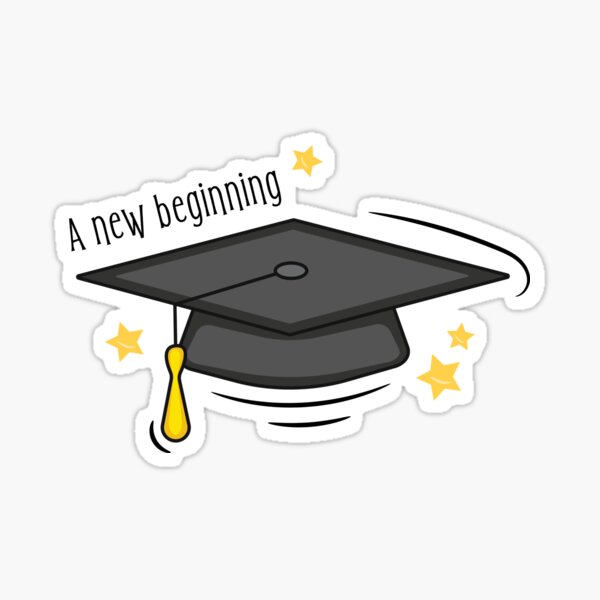 "Graduation cap - A new beginning" Sticker for Sale by oryzasian ...