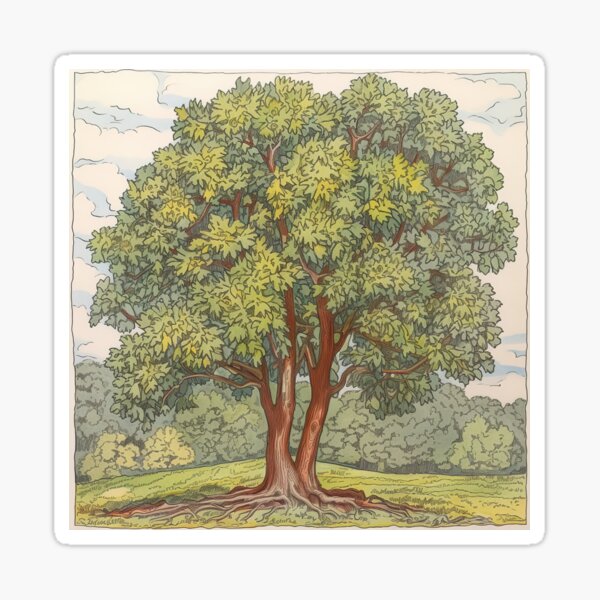 "Ash tree drawing" Sticker for Sale by ComicsFactory | Redbubble