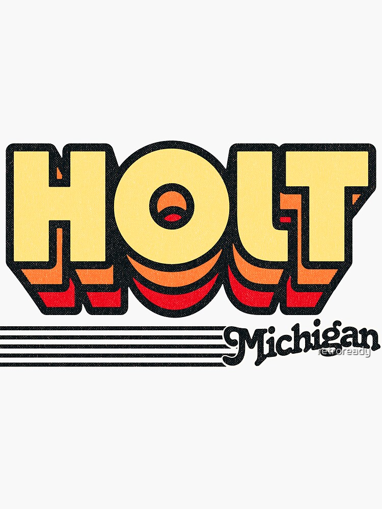 "Holt, Michigan | Retro Stripes" Sticker by retroready | Redbubble