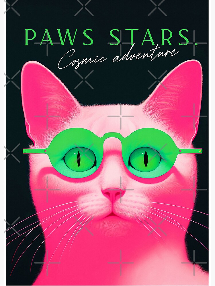 "Mid-Century Modern Cosmic Cat Abstract Retro Vintage Galaxy-themed ...