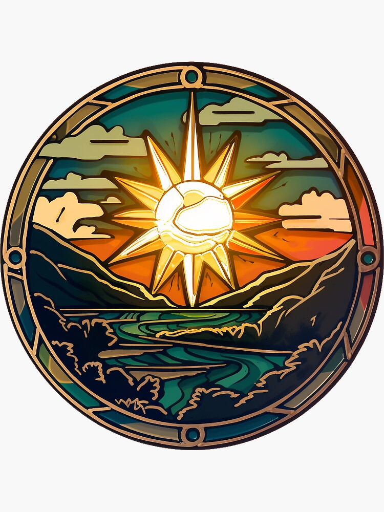 "Sunrise amulet" Sticker for Sale by Buffkwoi | Redbubble