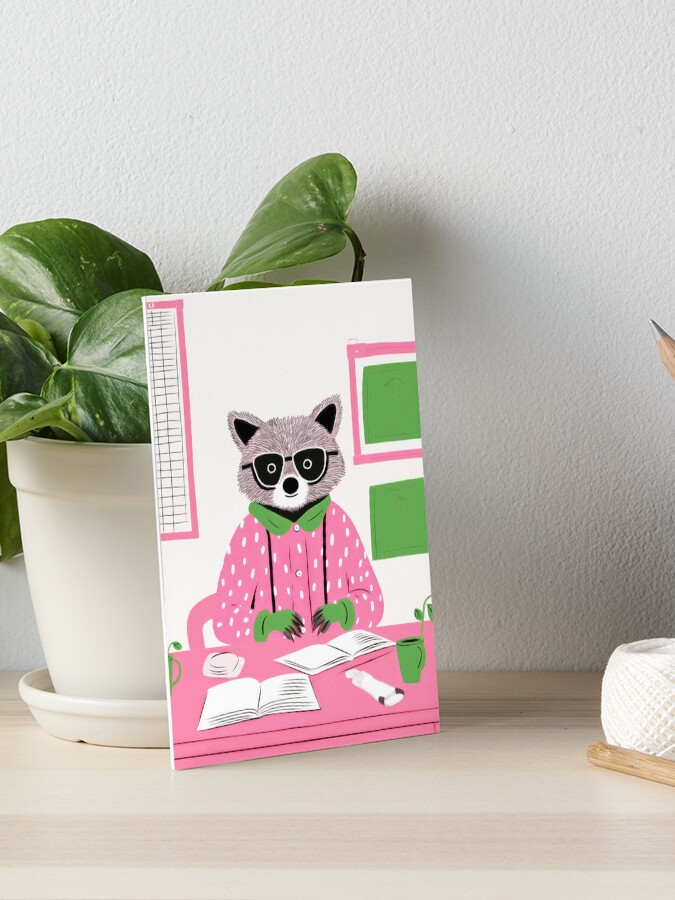 "Teachers Vintage Raccoon Art Print - Retro Wildlife Classroom Decor ...