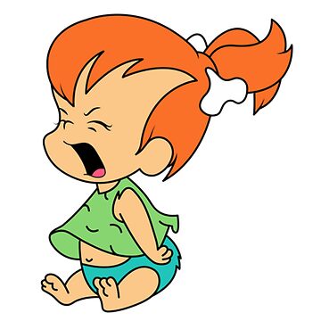 "baby Pebbles cries" Sticker by LuloCreative | Redbubble