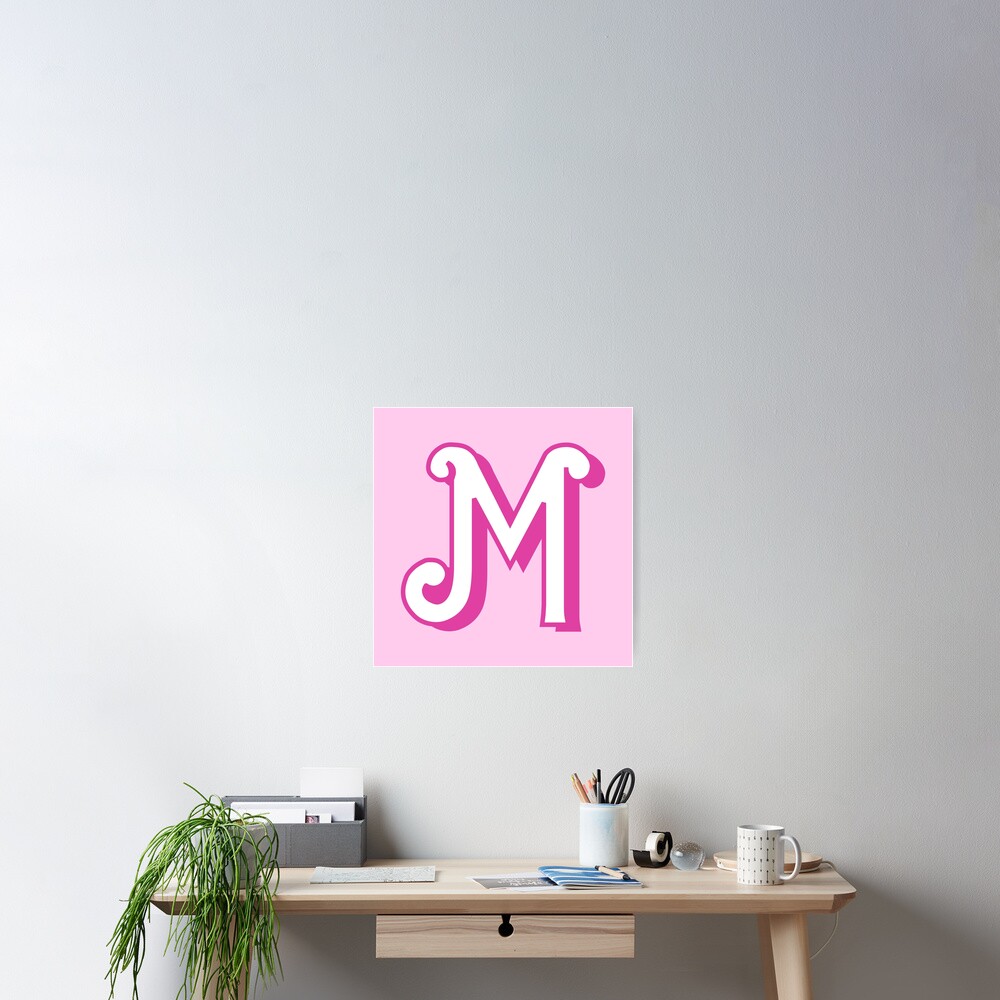"Bubble Pink Letter M - Monogram - Initial - Alphabet" Art Print for ...