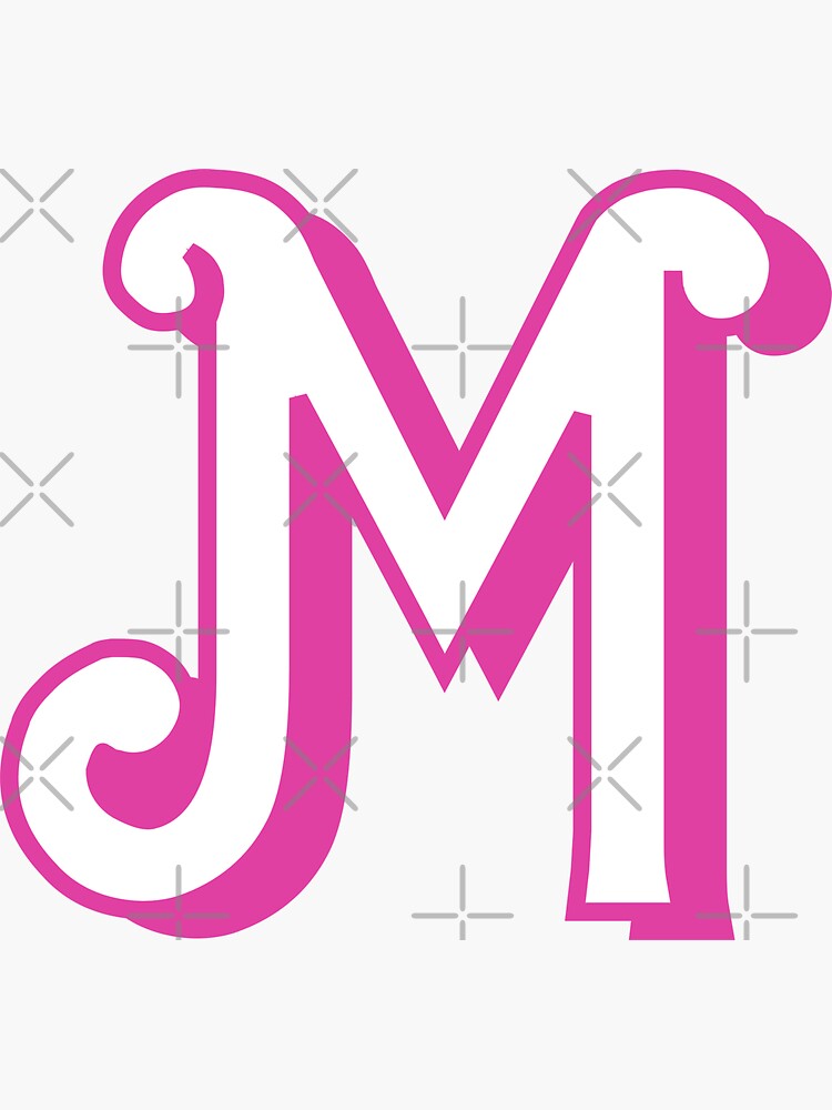 "Bubble Pink Letter M - Monogram - Initial - Alphabet" Sticker for Sale ...