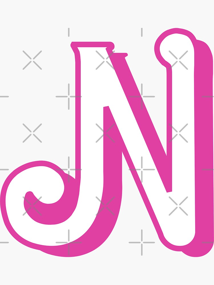"Bubble Pink Letter N - Monogram - Initial - Alphabet" Sticker for Sale ...