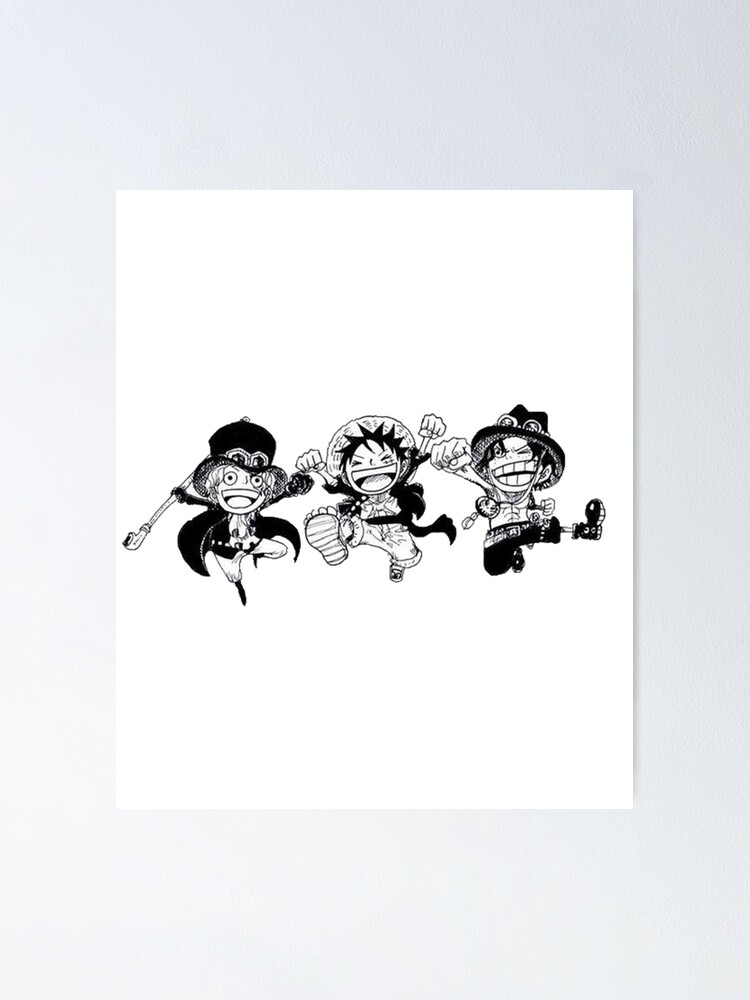 " One Piece Luffy Ace Sabo" Poster by HalloweenShopp | Redbubble