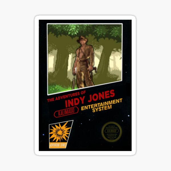 "Indy Jones Retro Video Game Box Art" Sticker for Sale by ...