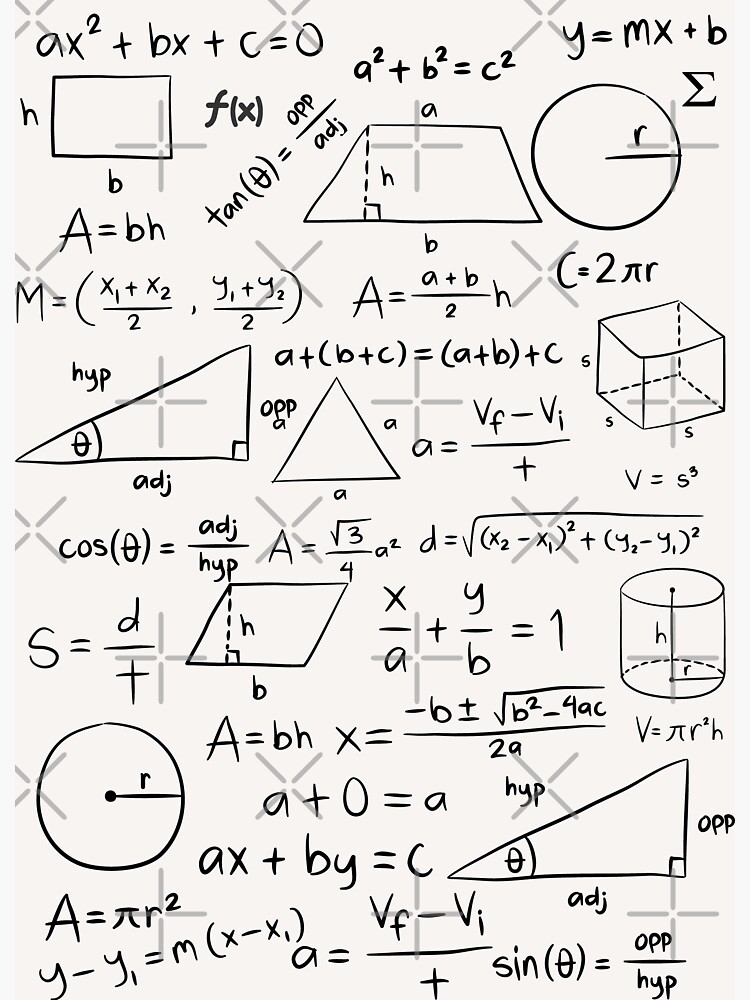 "Mathematics Formulas" Sticker for Sale by Bonicrazypeople | Redbubble