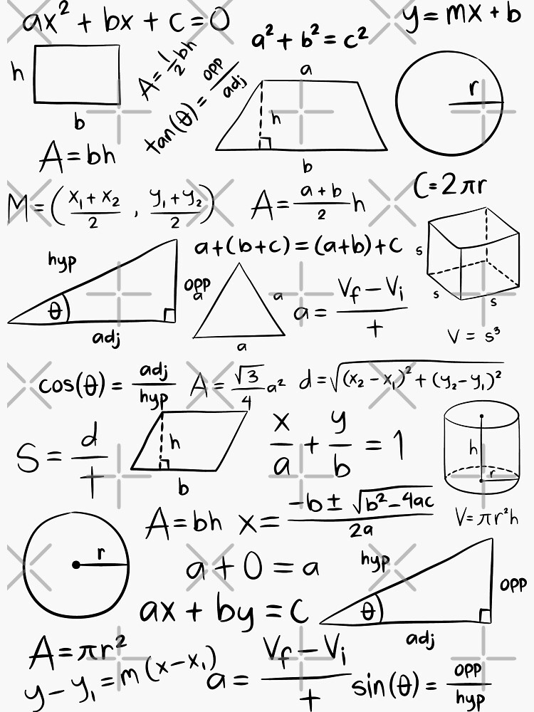 "Mathematics Formulas" Sticker for Sale by Bonicrazypeople | Redbubble