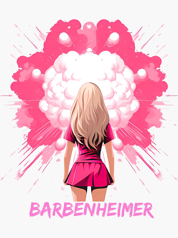"Barbie looking at nuclear explosion " Sticker for Sale by Hasan Habeeb ...