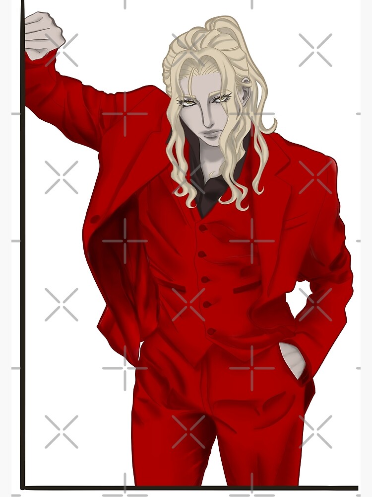 Castlevania Alucard With High Ponytail In Red Suit | Canvas Print