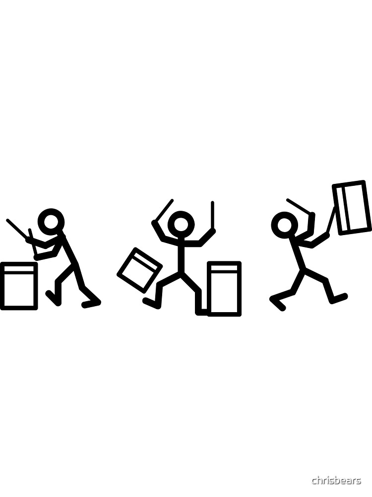"Drummer stick figures make loud music" by chrisbears | Redbubble