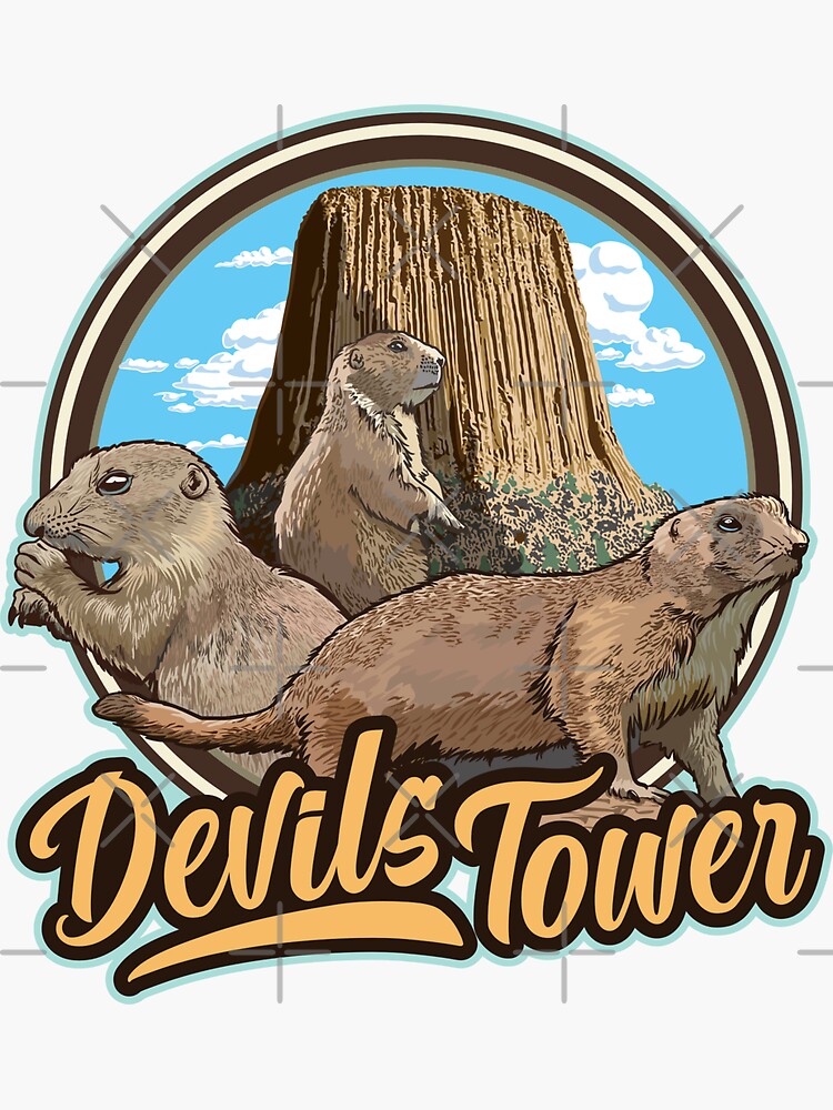 "Prairie Dogs at Devils Tower National Monument Wyoming " Sticker for ...