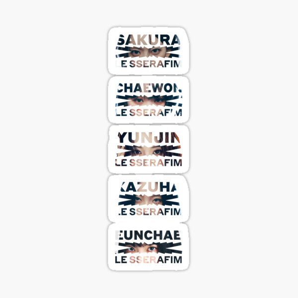 "LE SSERAFIM Name Overlays All Members" Sticker for Sale by xiaotingfae ...