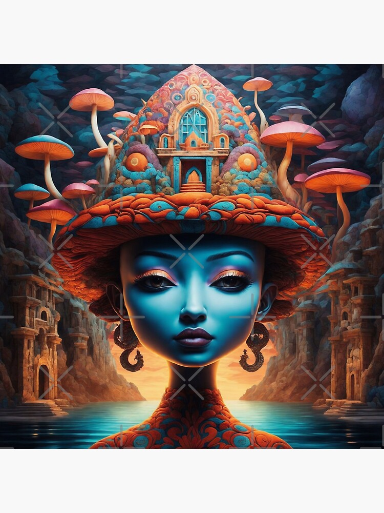 "Psychedelic Mushroom Portraits: A Trippy Delight 5" Sticker for Sale ...