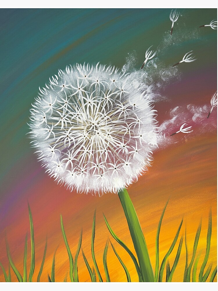 "Painting of a Dandelion" Art Board Print for Sale by Emily Seilhamer ...