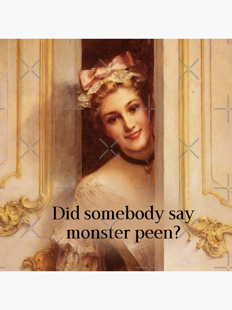 "renaissance painting monster peen meme - funny bookish kindle" Sticker ...