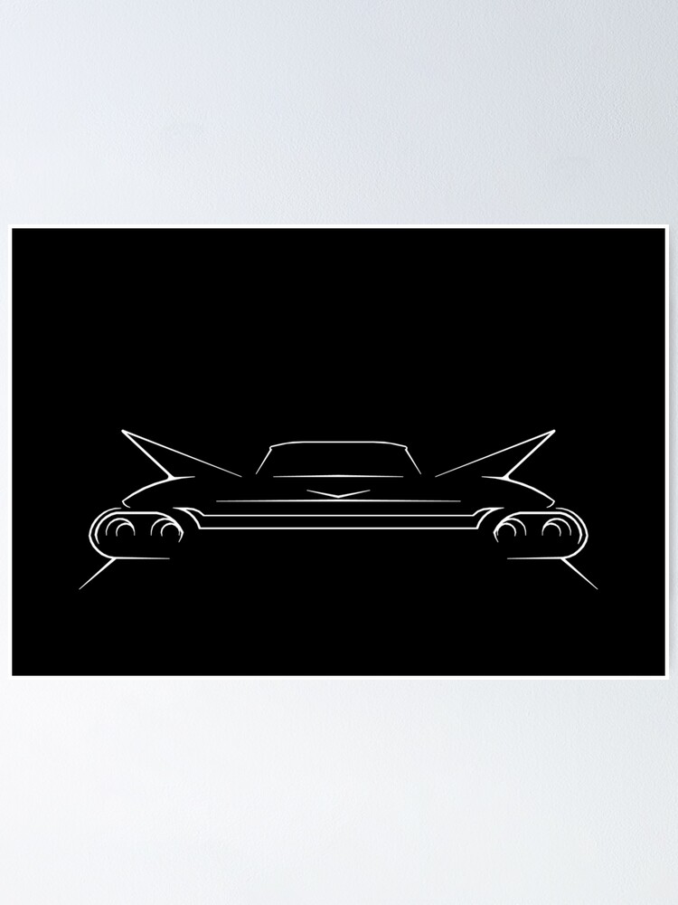 "1961 Caddy - rear stencil, white" Poster for Sale by mal-photography ...