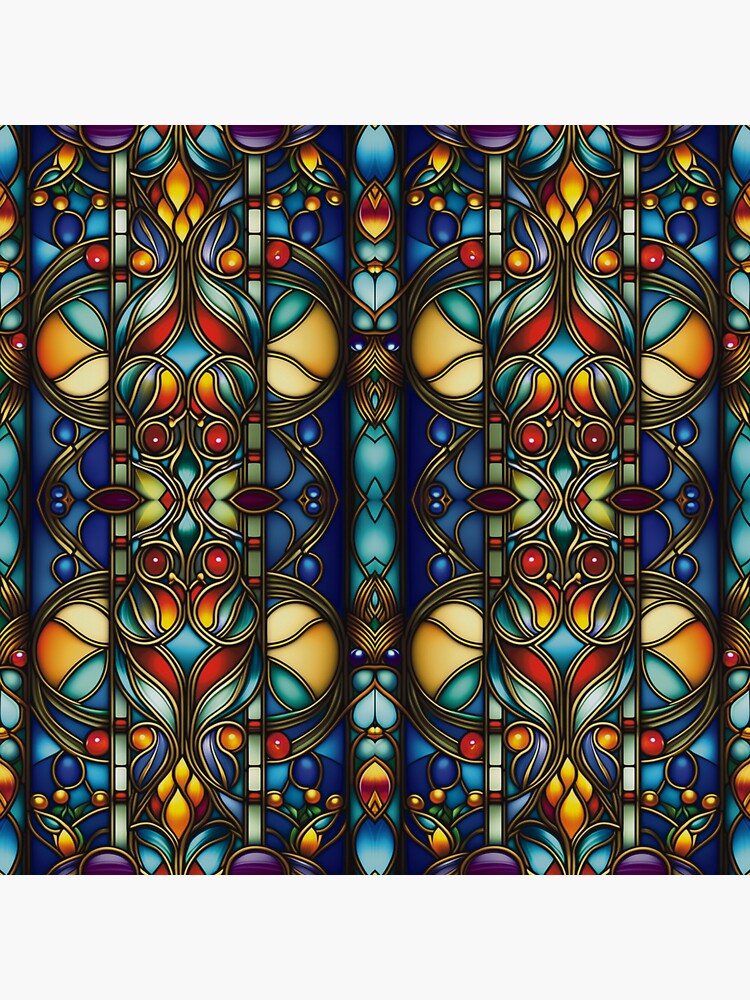 "Art Nouveau Stained Glass" Sticker for Sale by Lisa Bittinger | Redbubble