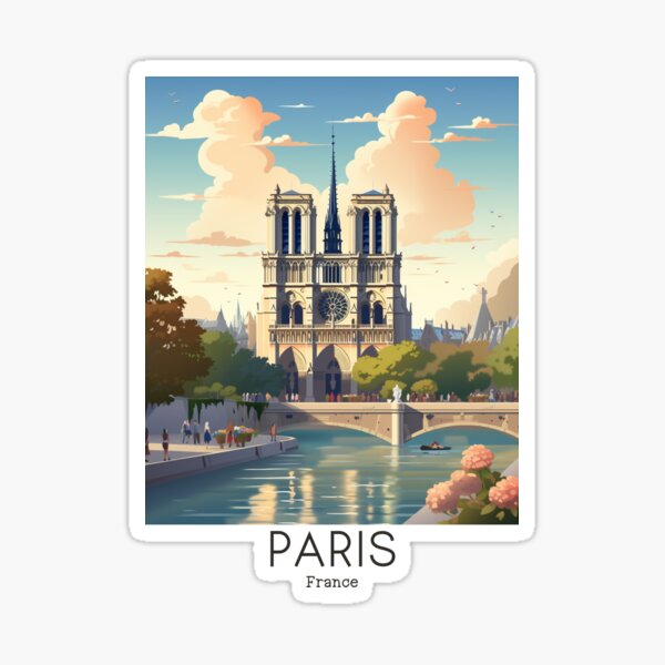 "A Vintage Travel Illustration of Paris - France" Sticker for Sale by ...