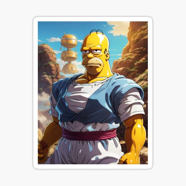"Dragonball Homer: Muscular Showdown" Sticker for Sale by Electric ...