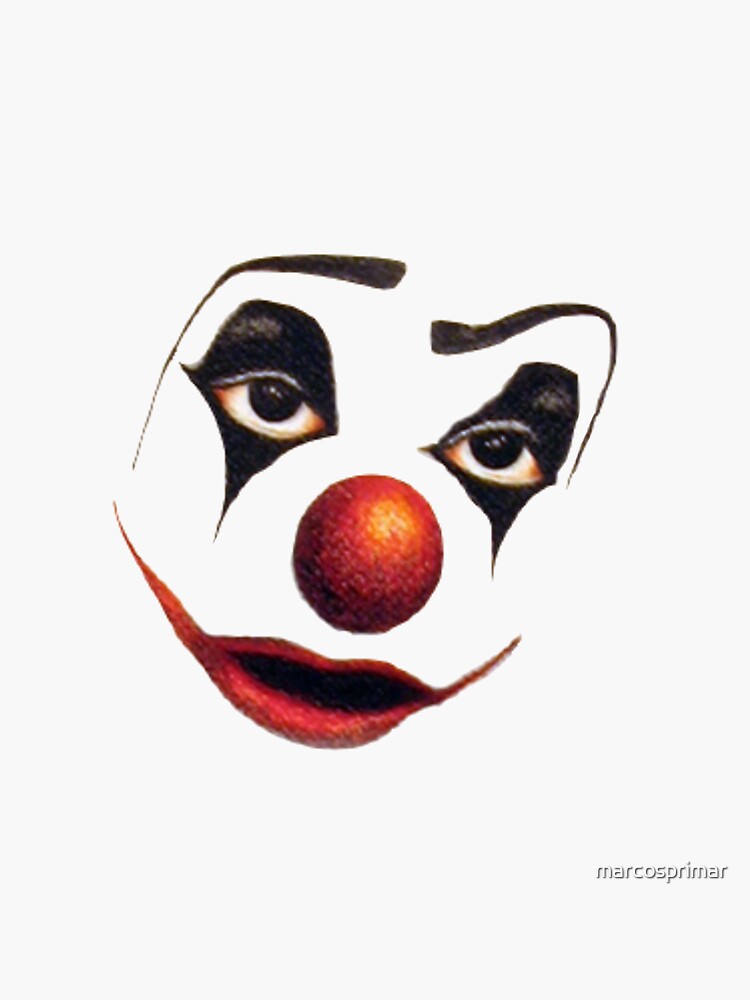 "The Clown Face" Sticker for Sale by marcosprimar | Redbubble