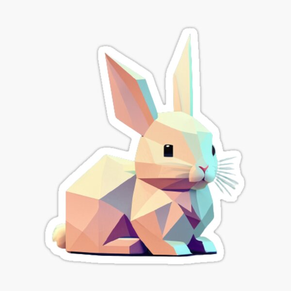 "Cute Little Bunny Sticker, Adorable Digital Bunny" Sticker for Sale by ...