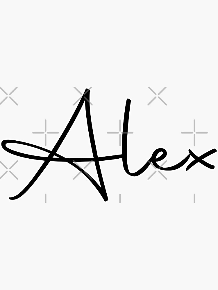 "Alex Cursive Name Label (Black)" Sticker for Sale by NafilNafiz ...
