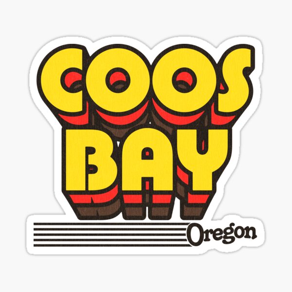 "Coos Bay, Oregon | Retro Stripes" Sticker for Sale by retroready ...