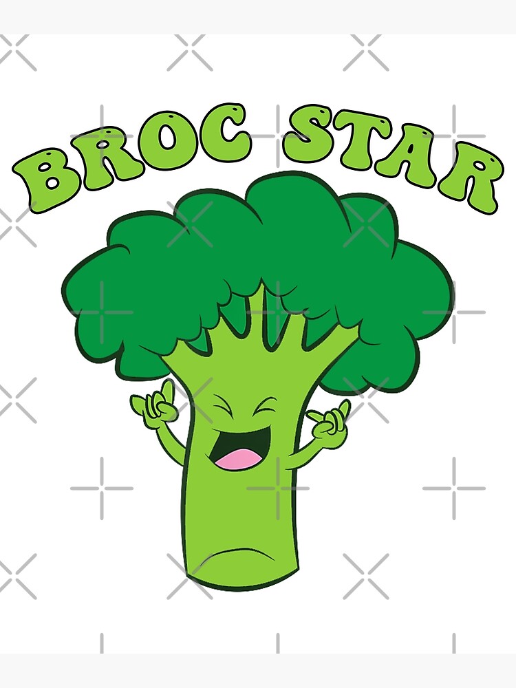 "BROC STAR | Cute Broccoli Pun | Funny Broccoli | Broc N Roll" Poster ...