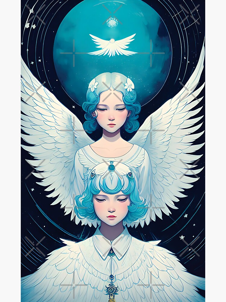 "White Winged Angel Girls" Sticker for Sale by FriskyLemur | Redbubble