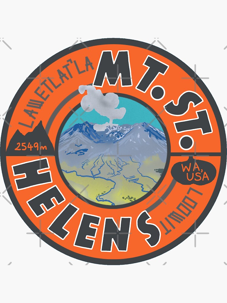 "Mt St Helens Volcano Patch" Sticker for Sale by louweasely | Redbubble