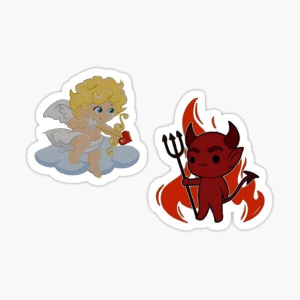 "Angel and Devil" Sticker for Sale by Nikshax | Redbubble