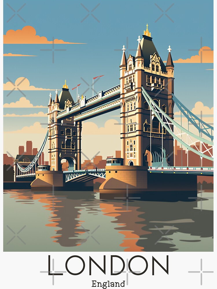 "A Vintage Travel Illustration of London - England" Sticker for Sale by ...