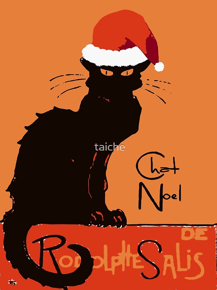 "Le Chat Noel Christmas Parody Distressed Cut Out" Poster for Sale by ...
