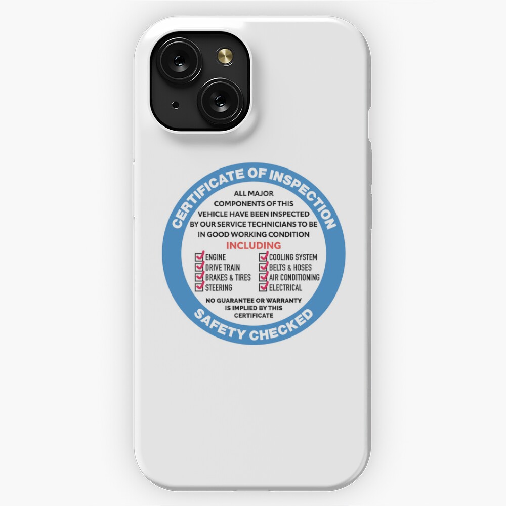 "Certificate of inspection, safety matters" Sticker for Sale by Mqyou ...